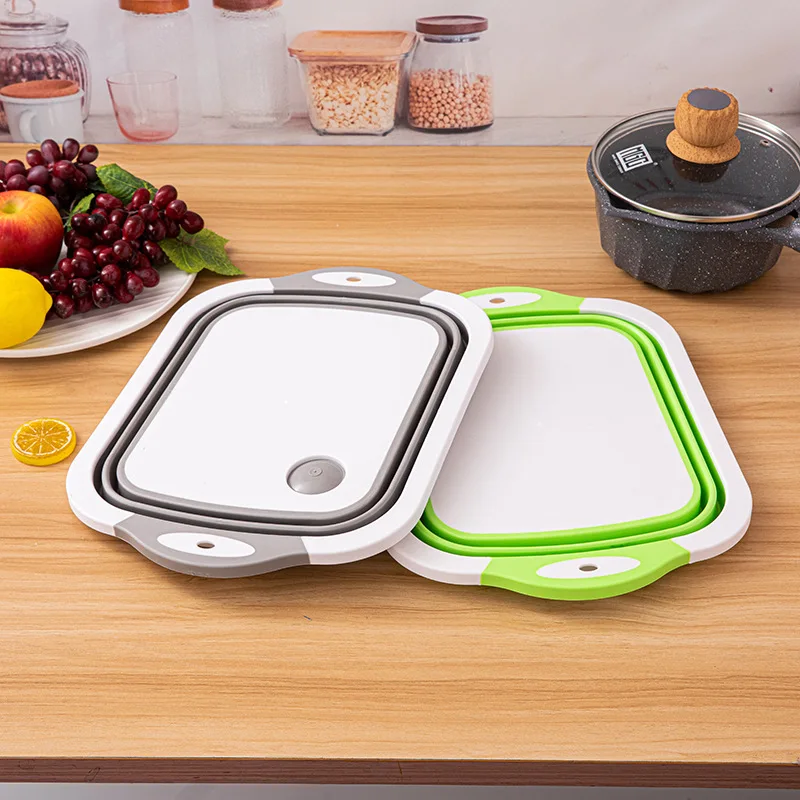 Multi Purpose Plastic Cutting Board Portable 2-in-1 Foldable Plastic ...