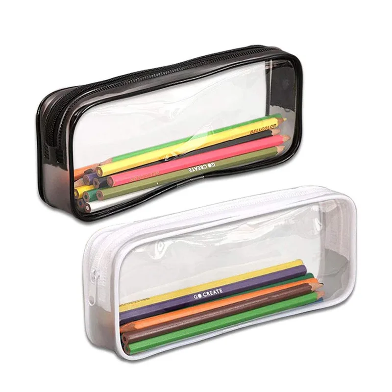 Simple Transparent Pvc School Pencil Case Students Pencil Case Clear ...