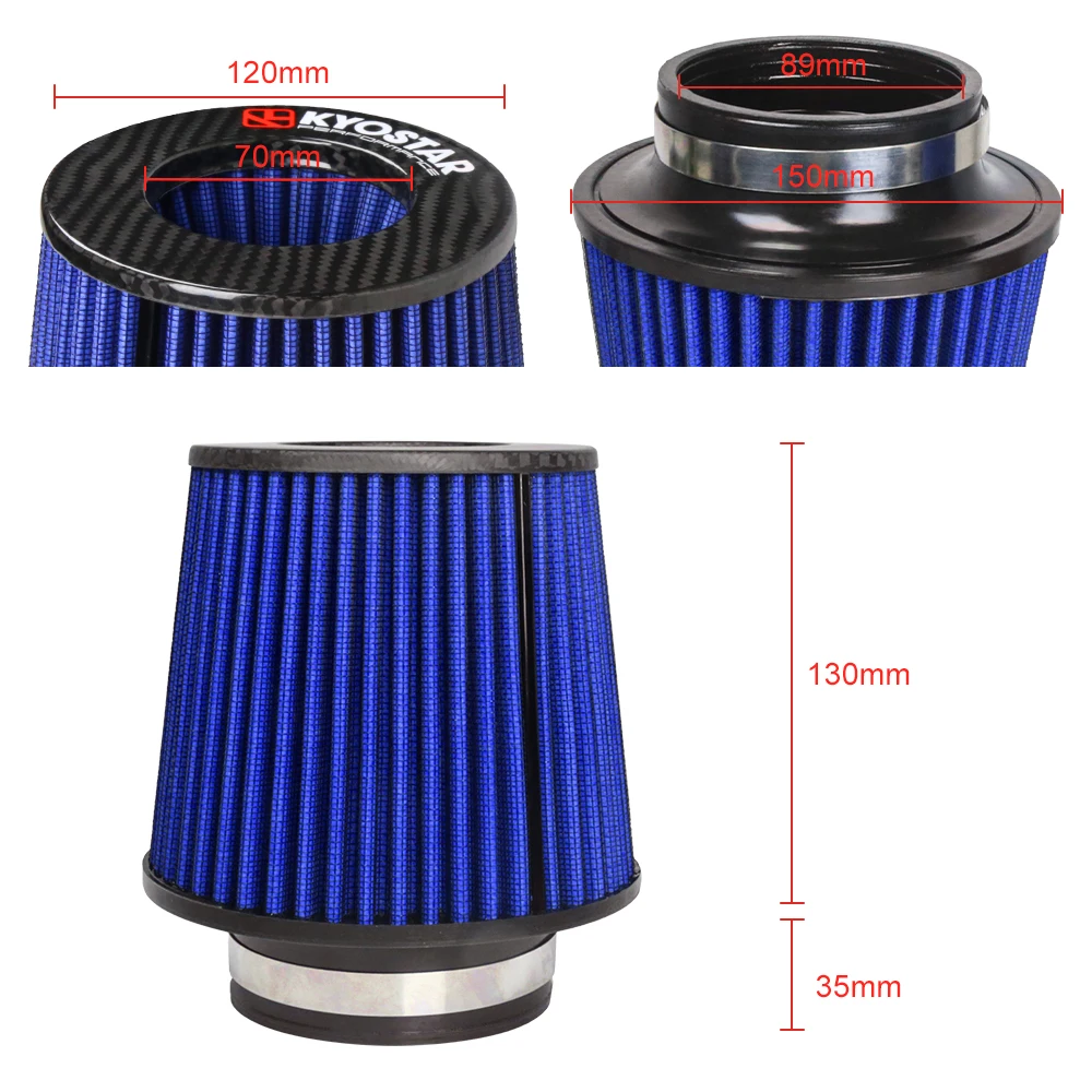 New KYOSTAR Universal Mushroom Cone Filter with Clamp 3.5'' 89mm High ...