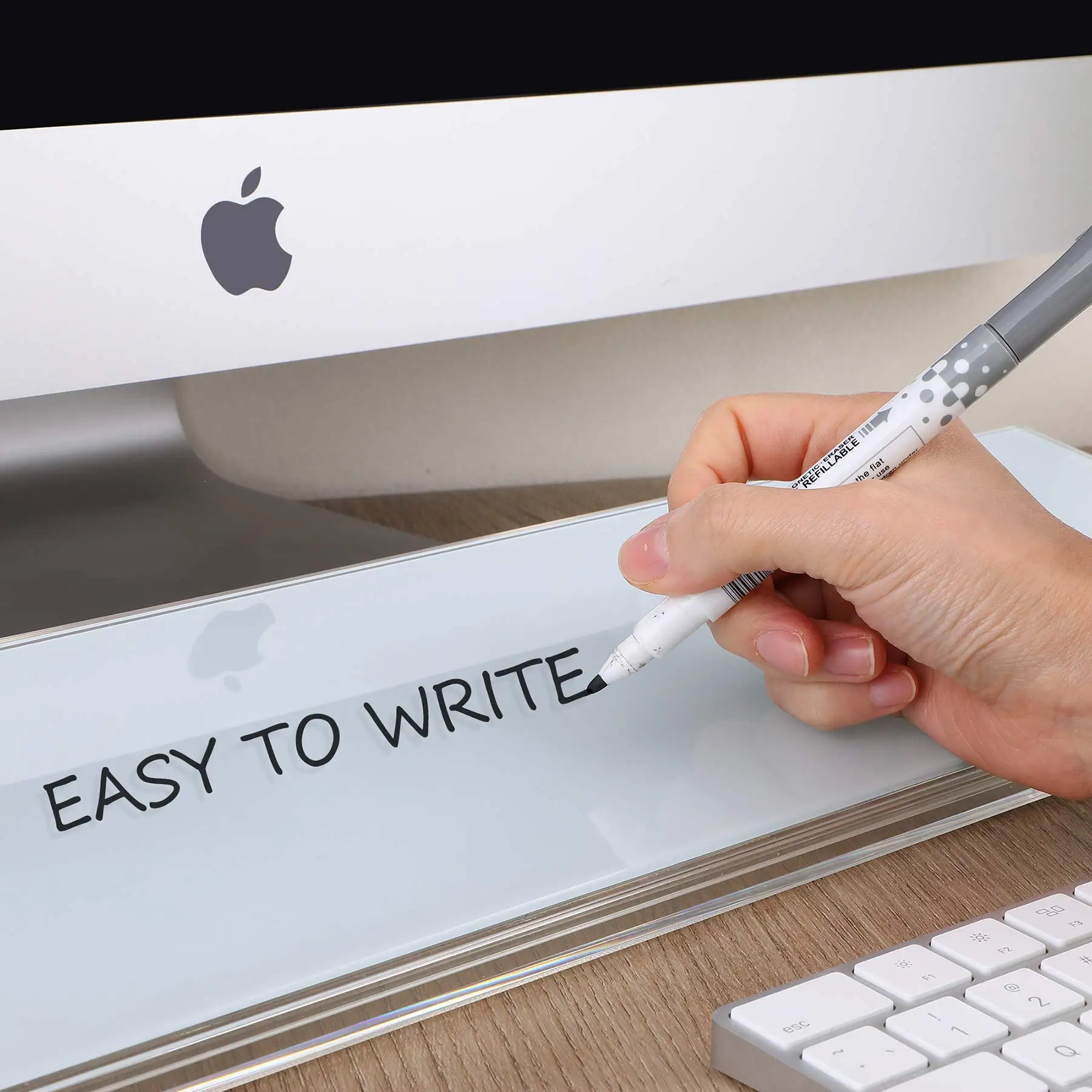 Dry Erase Computer Desk Pad - Whiteboard with Organizer