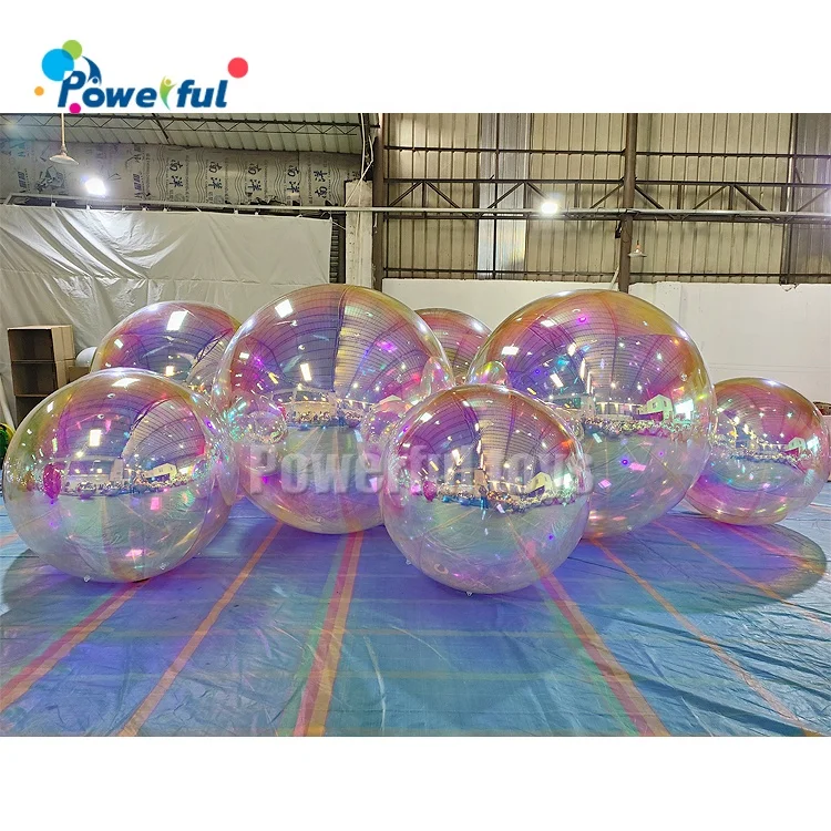 Rainbow Inflatable Mirror Ball Sphere/metallic Balls Inflatable PVC ...