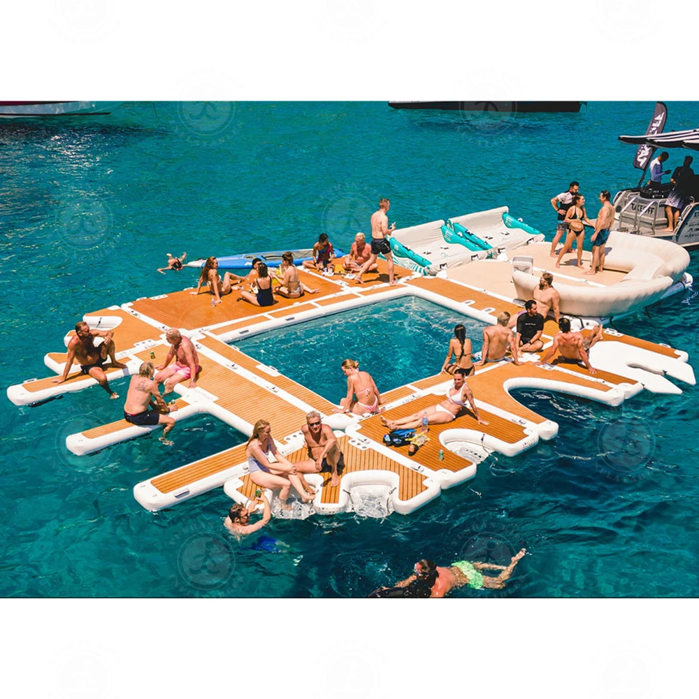 Water Floating Inflatable Floating Dock Pool Loungers Mat for Water ...