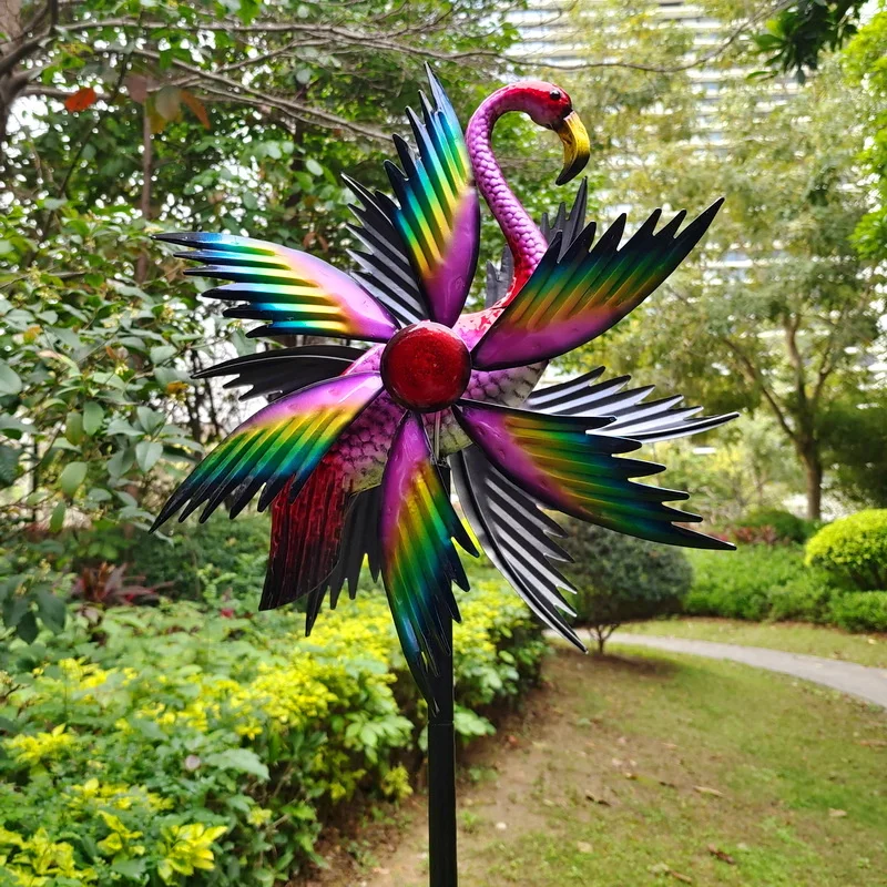 Flying Bird Flamingo Metal Wind Spinners - Kinetic Windmill Art for ...
