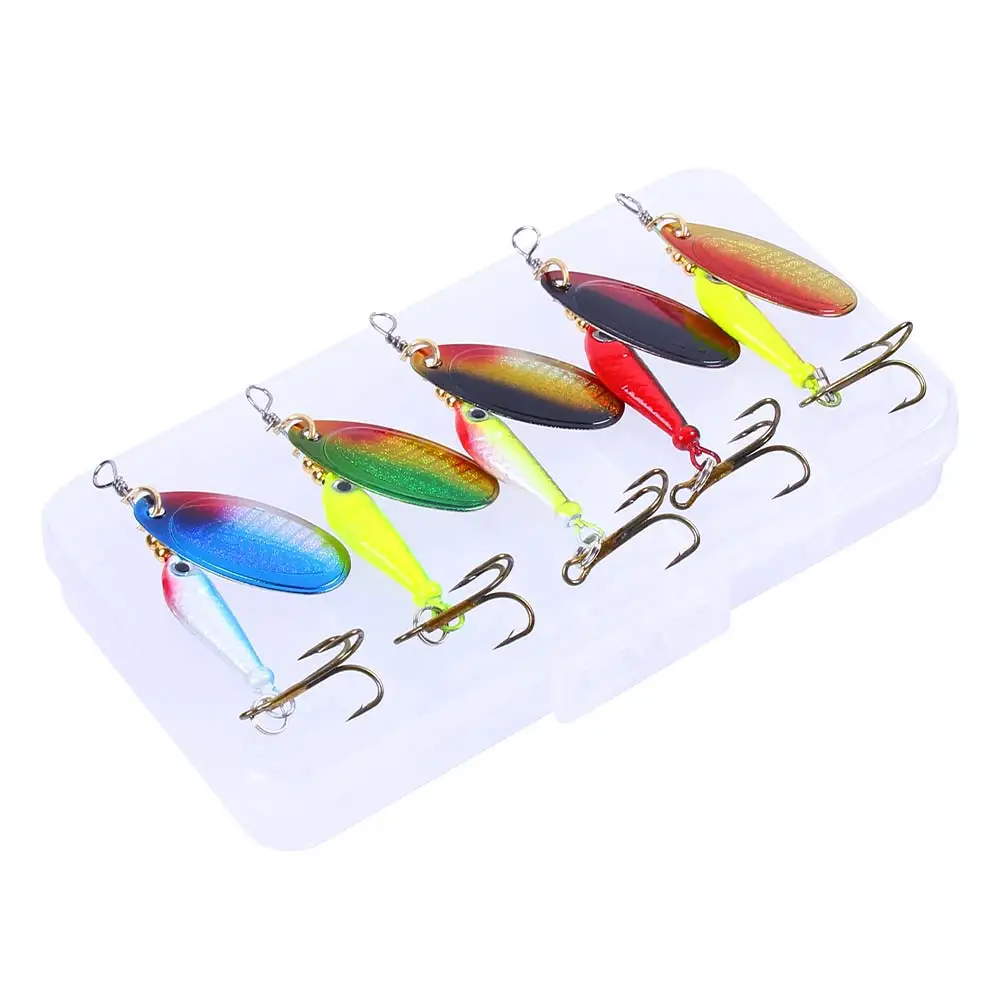 5pcs/box Wobbler Spoon Fishing Lure 5.5cm/9g Spinner Fishing Pesca ...