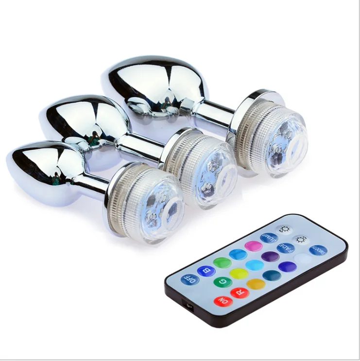 Butt Plug Remote Control Discoloration Led Light Butt Plug Light Beads ...