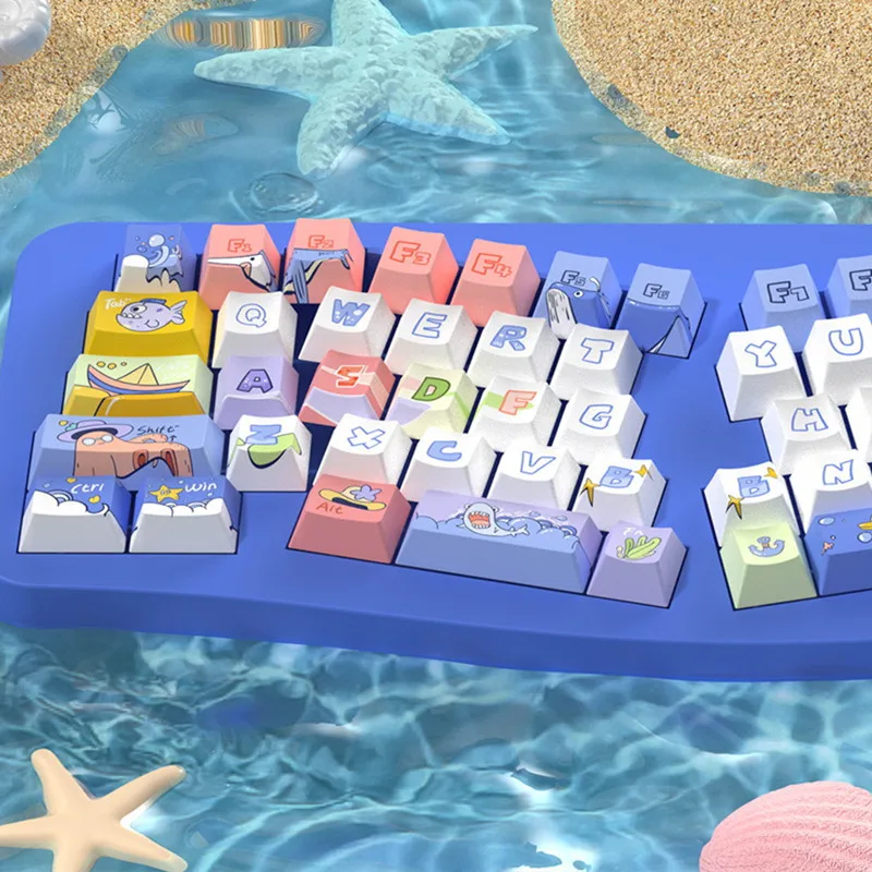 Cherry Profile Ocean Theme PBT Keycaps Five Side Dye Sublimation138/158 ...
