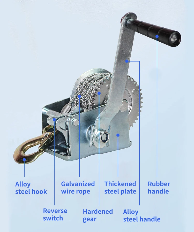 3000lbs Hand Winch Driver Dynamic Winch Galvanized Manual Hand Winch ...