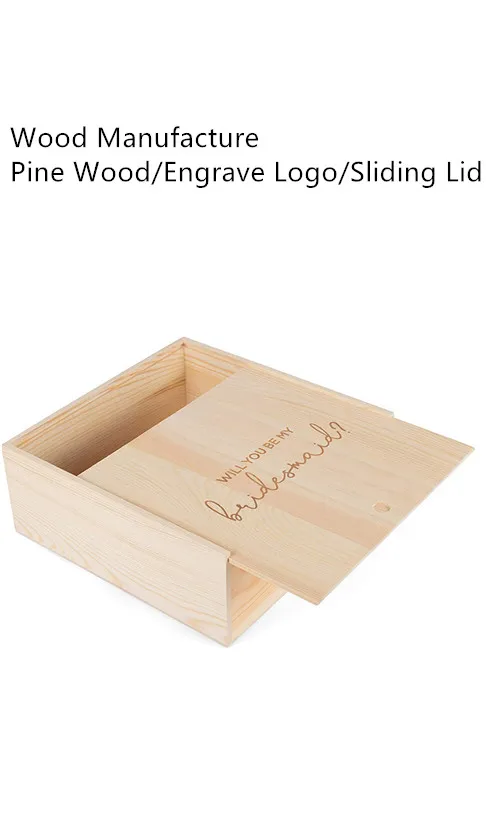 Sliding Lid Pine Packaging Unfinished Wooden Gift Box - Buy Creative ...