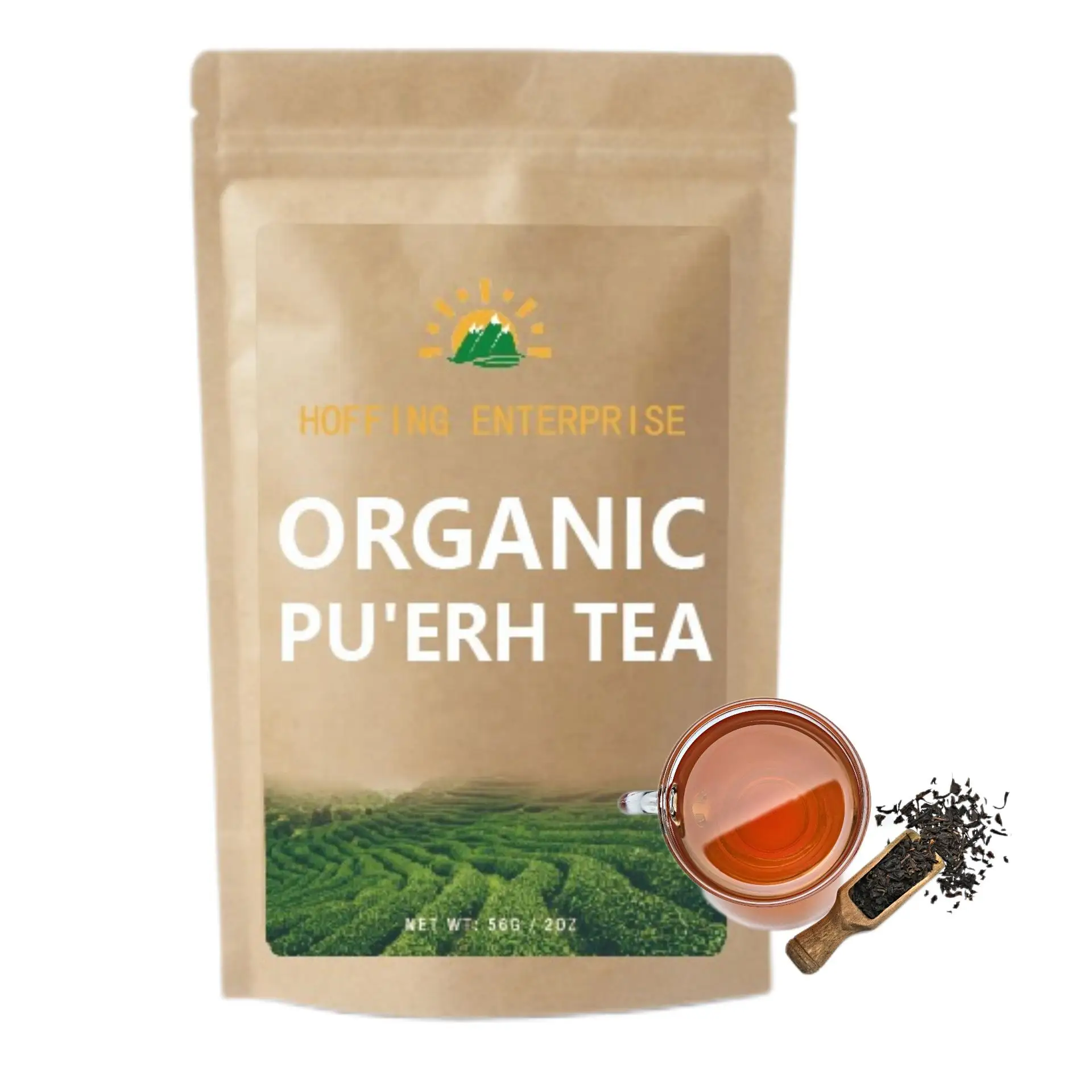 100% Natural Organic Pu'erh Tea Bags Eco-conscious Tea Bags In Kraft ...