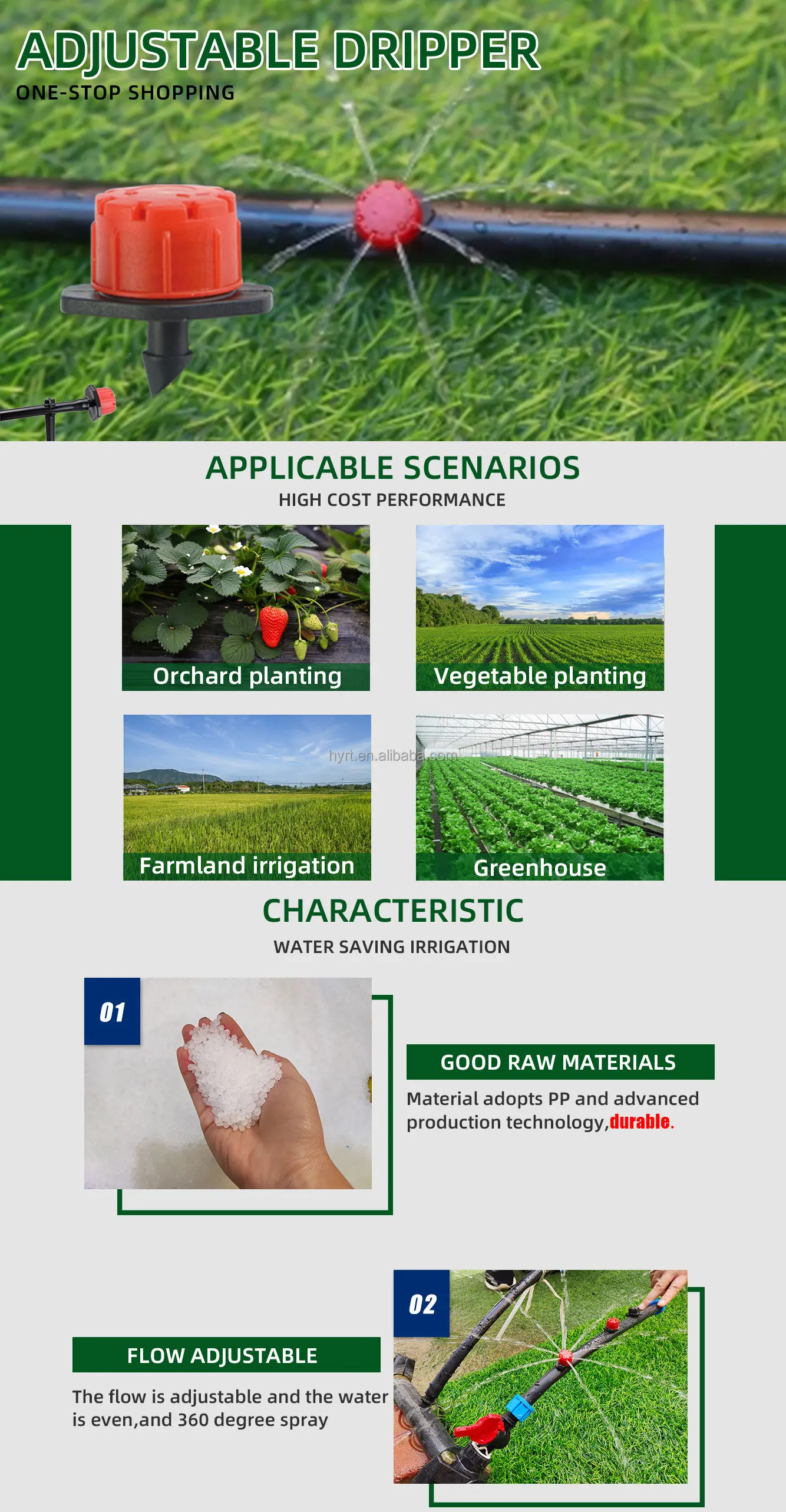 Irrigation 8-hole Adjustable Ground Insert Dripper For Garden - Buy ...