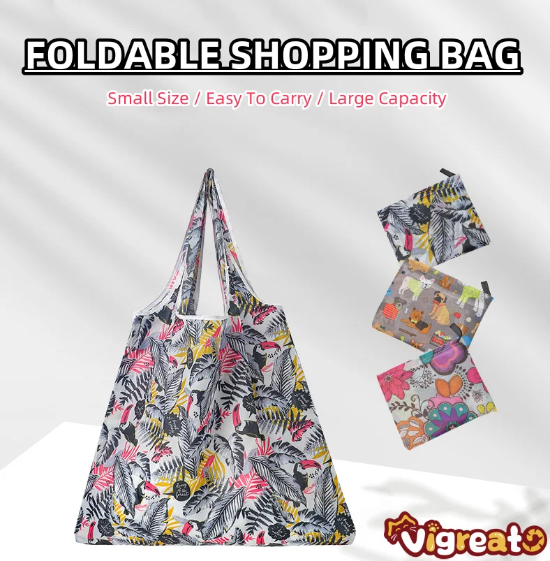Vigreat Custom Eco-friendly Recycle Nylon Foldable Shopping Bag ...