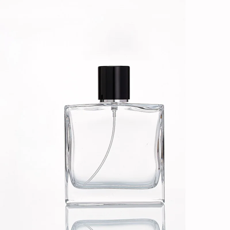 Square Perfume Bottle Black Press Spray 50ml 100ml Bayonet Flat Square ...