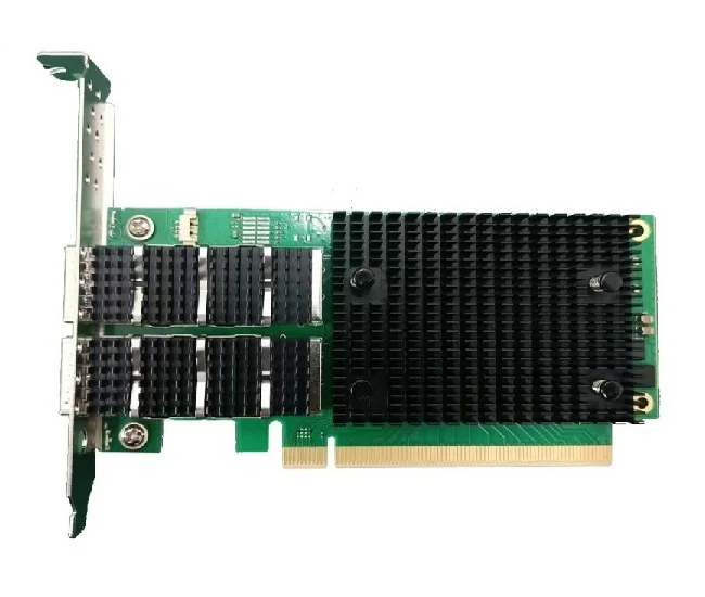Close-up view of Intel E810-CAM2 network card