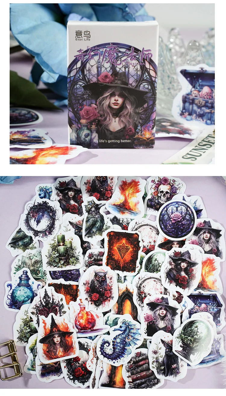 30pcs/box Box Stickers Fantasy Wizard Wizard Theme Handbook Diy ...