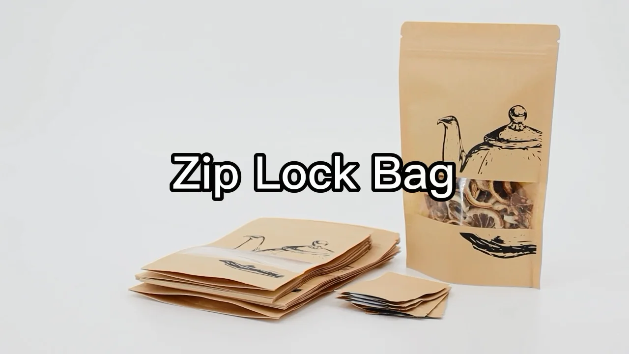 Custom Biodegradable Kraft Paper Zip Lock Bags Tea Food Coffee Bean ...