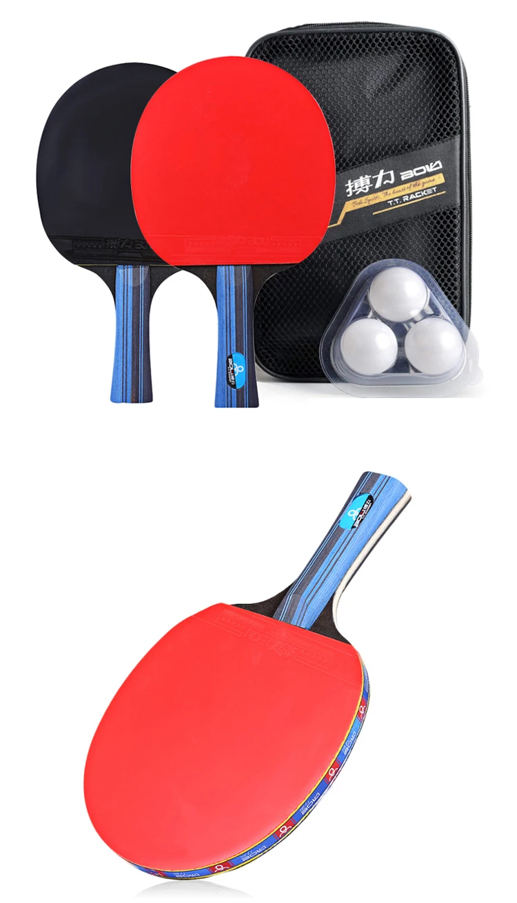 Boli A Pair Custom Professional Ping Pong Bat Set 3 Star Table Tennis ...