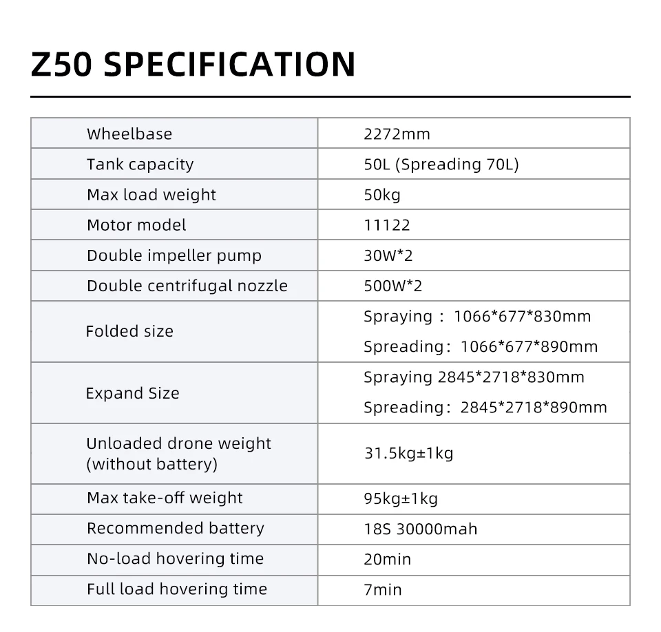 (deposit)2023 Hot Sale Large Capacity Eft Z50 Farm Drone Agricultural Sprayer With Unique Water ...