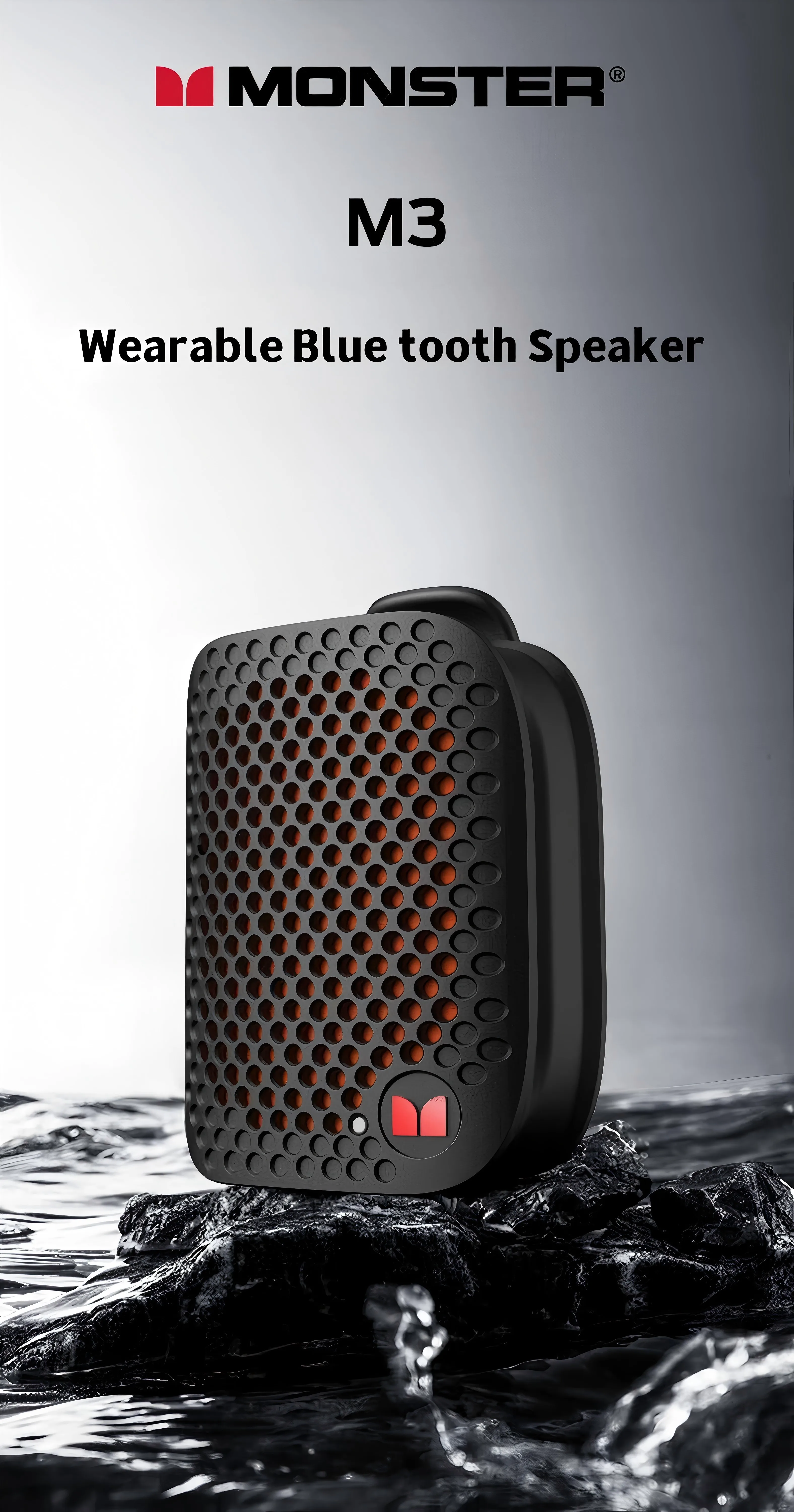 Monster M3 TWS Magnetic Clip-on Portable Speakers Bluetooth