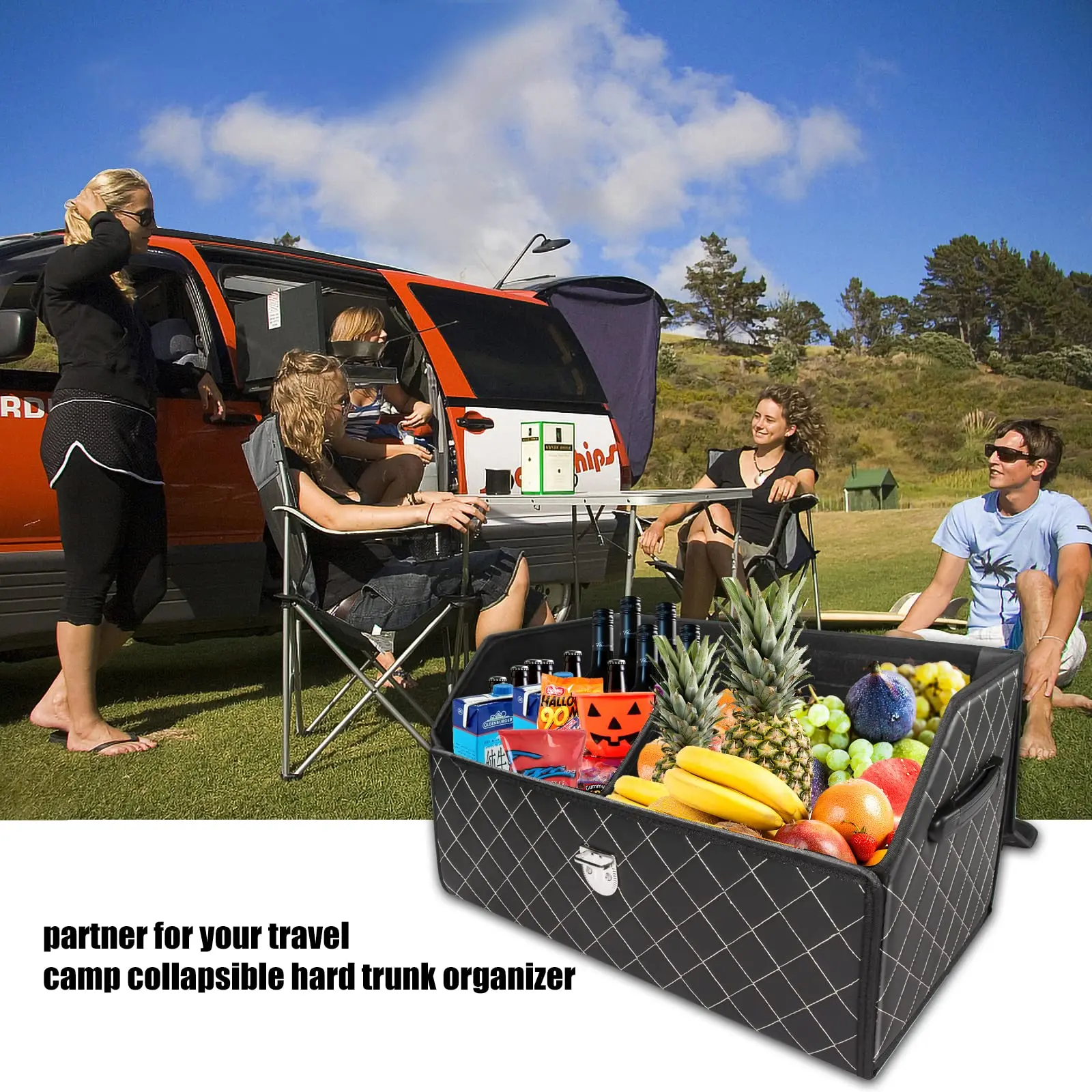 Factory Custom Cargo Storage Box Suv Leather Collapsible Auto Grocery ...