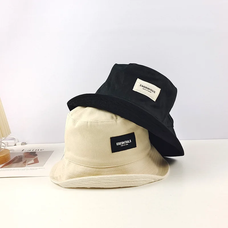 Custom Patch Logo Summer Short Brim Bucket Hats Cap 100% Cotton Plain ...