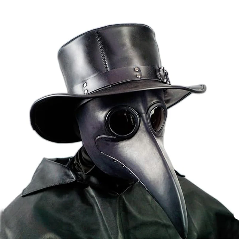 Plague Doctor Mask Black Long Nose Bird Beak Steampunk Halloween ...