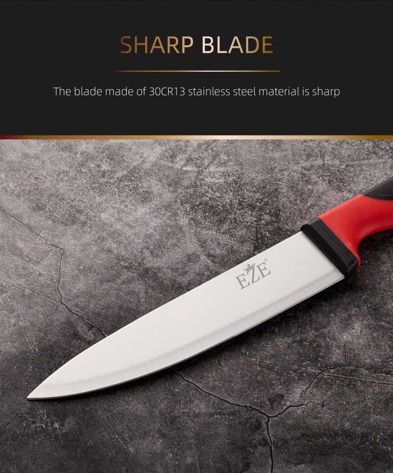 Factory Price 4pcs Kitchen Knives Red/black Handle Chef Kitchen Cleaver ...