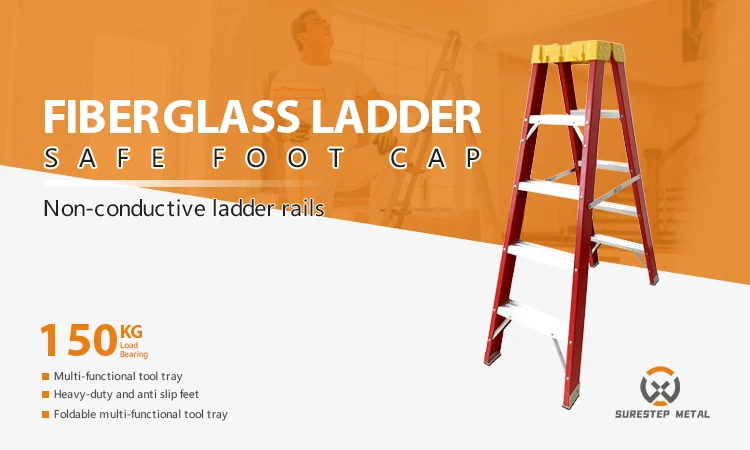 SURESTEP Non-Slip Folding Wall Ladder - Anti-Static FRP