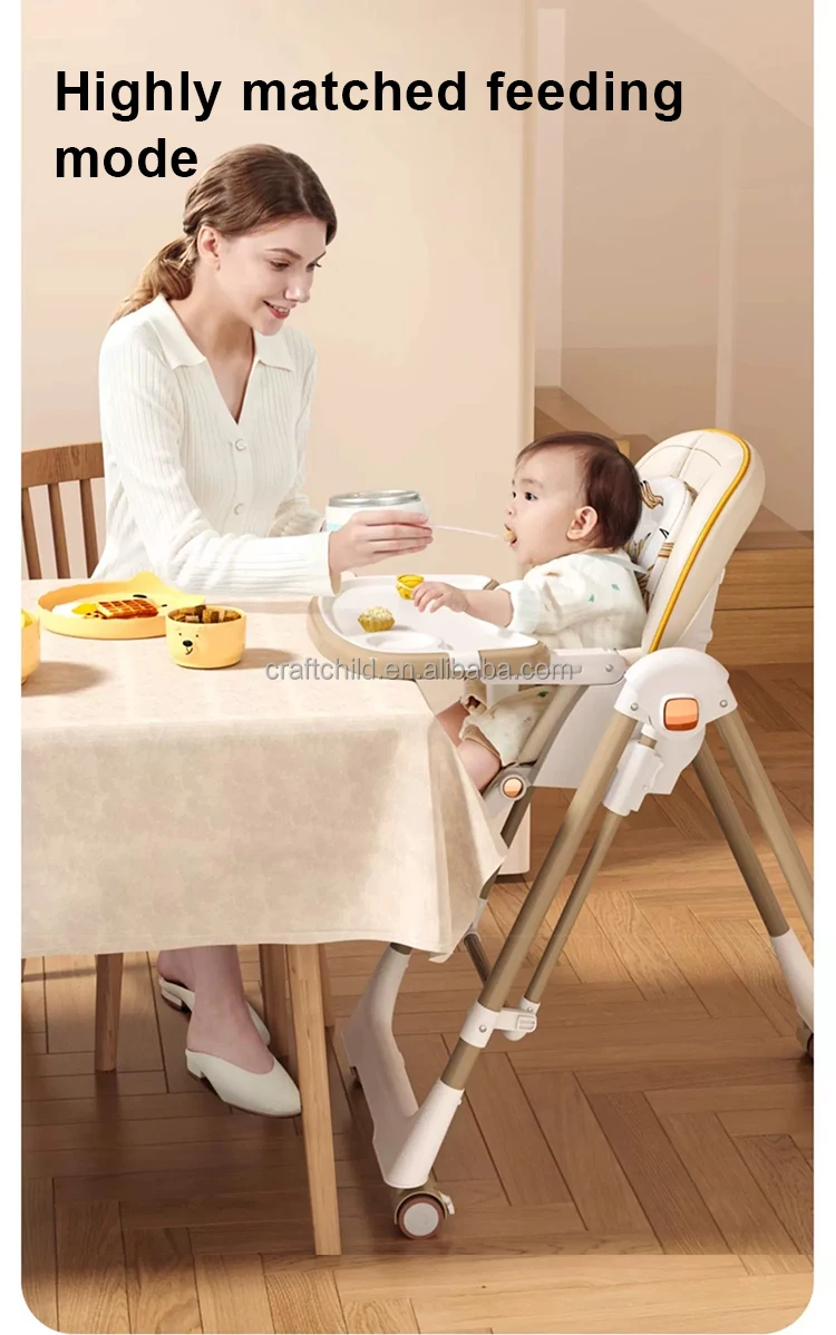 6-in-1 Convertible Shaking Kids High Feeding Chair for Babies