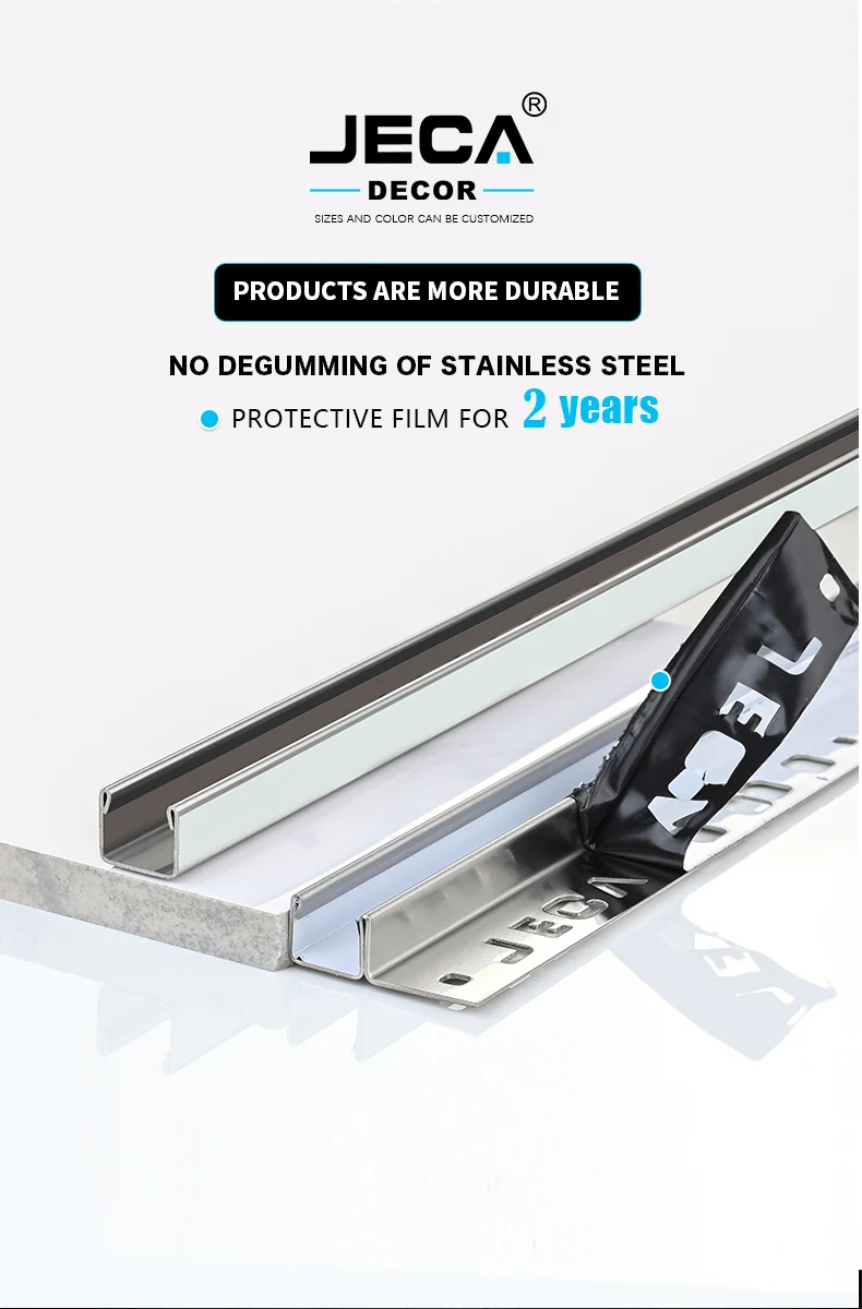JECA Shower Tile Edge Trim Corner Guard Stainless Steel Profile ...