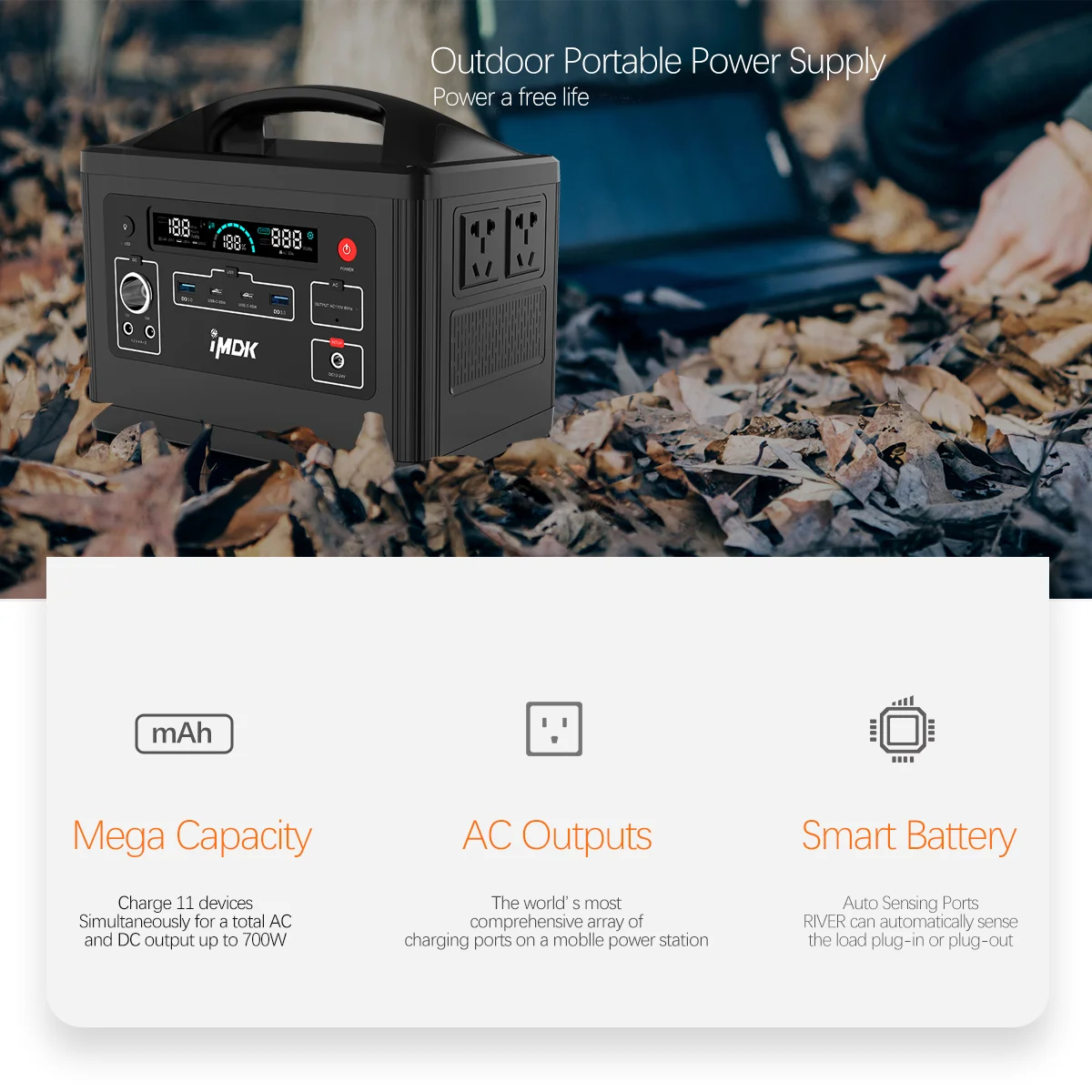 Emergency Portable Power Station 700w For Air Conditioner Electric ...