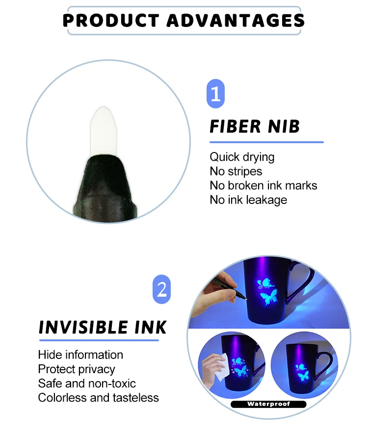 KHY Hot Sale Multi-Functional Tactical Visible UV Printed Invisible Ink ...