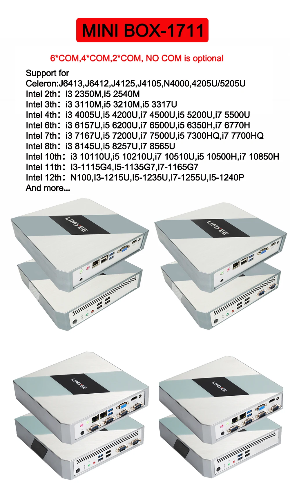 Zeroone Small Pc Home Celreon/intel 2-12th Gen 16gb 2hd 6usb 2rj45 Lan ...