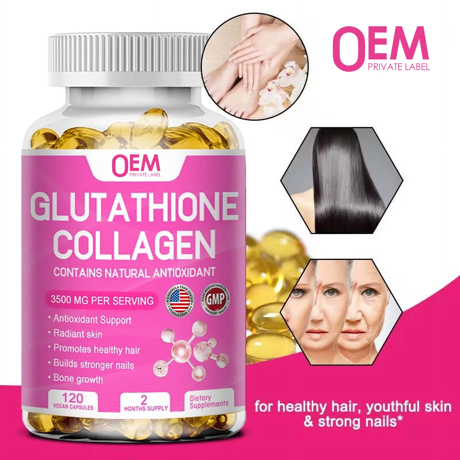 OEM 3500mg Collagen Complex Softgel Capsules Collagen Capsule ...