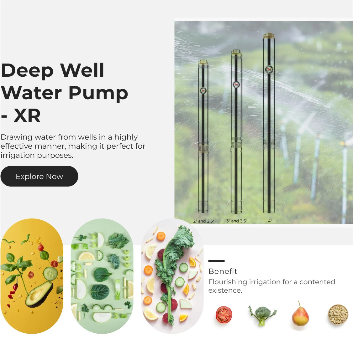 LEO Submersible Deep Well Water Pump for Irrigation – Electric, High ...