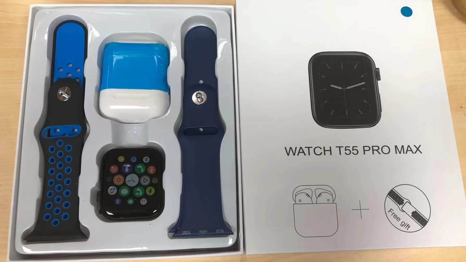 Fashion Smart Watch Earphone 2 In 1 T55 Pro Max Smartwatch Series 7 Pro ...