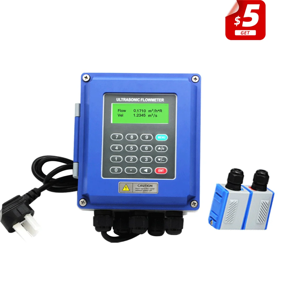 GAIMC GUF120A-W Digital Ultrasonic Flow Meter Stainless Steel Portable ...