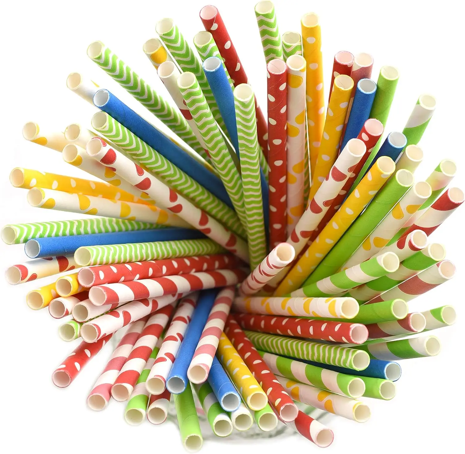 Biodegradable Paper Straws For Drinking Recyclable Multi Colored Party ...