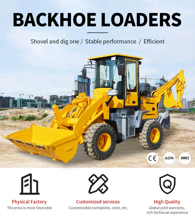 Epa Diesel Engine Backhoe Excavator Loader 4x4 Front Bucket Loader With ...