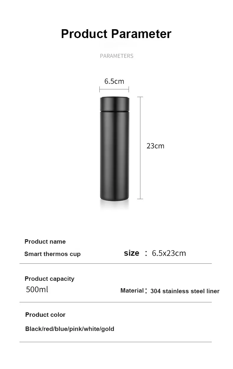 Smart Stainless Steel Intelligent Display Temperature Thermos Cup Food ...