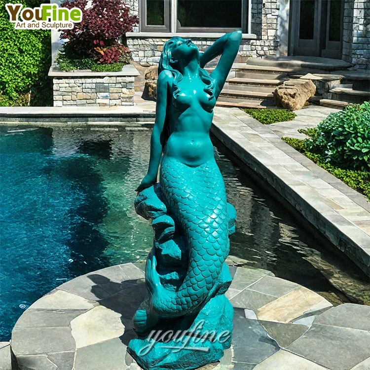 Life Size Bronze Mermaid Statue - Perfect for Garden Decor