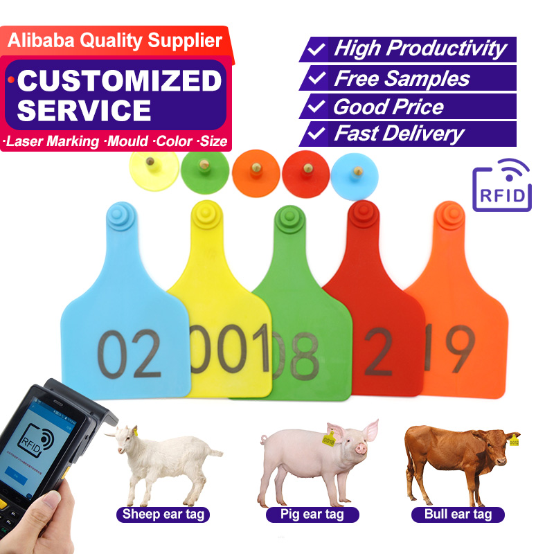 TX-ES006 cow automatic lock cattle ear tag smart animal ear tag for ...