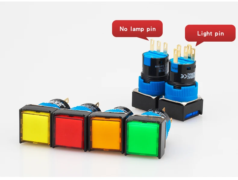 Plastic 24v 16mm Round Head 1no1nc Illuminated Push Button Switch With ...