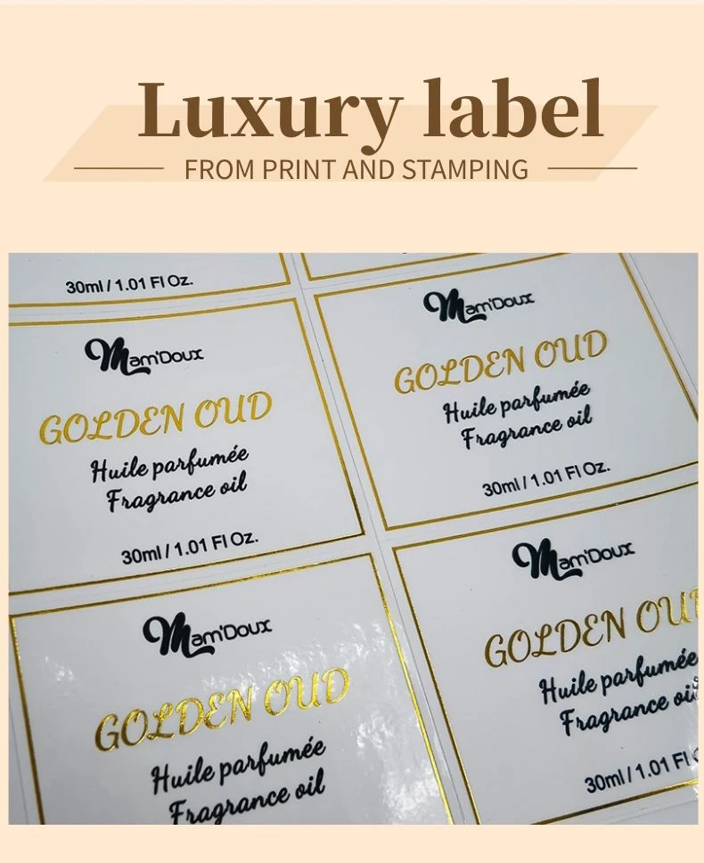 Custom Glossy Perfume Label Customization With Eco-friendly Material ...