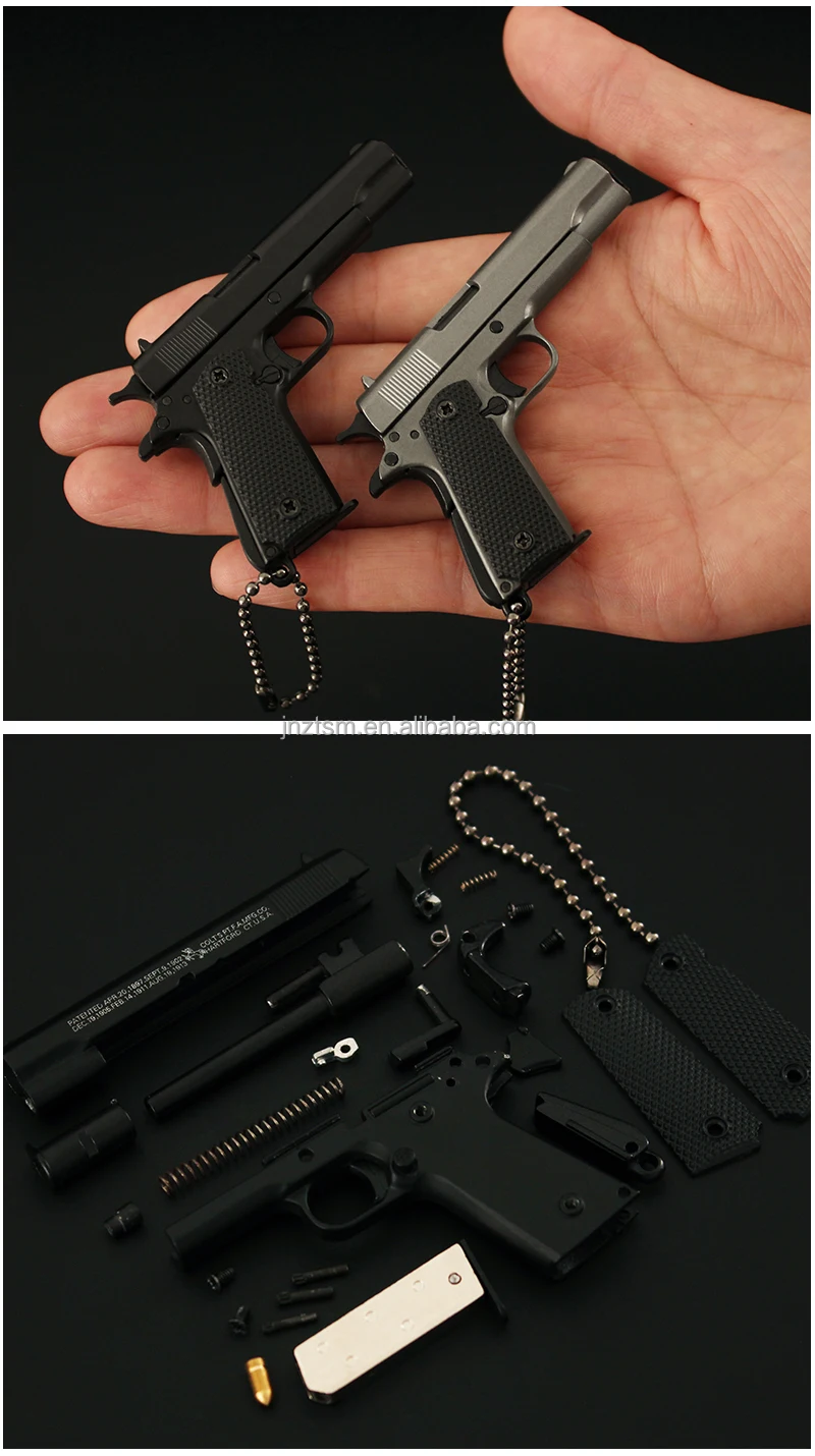 Mini Colt Keychain - Metal Toy Gun Model for Collectors