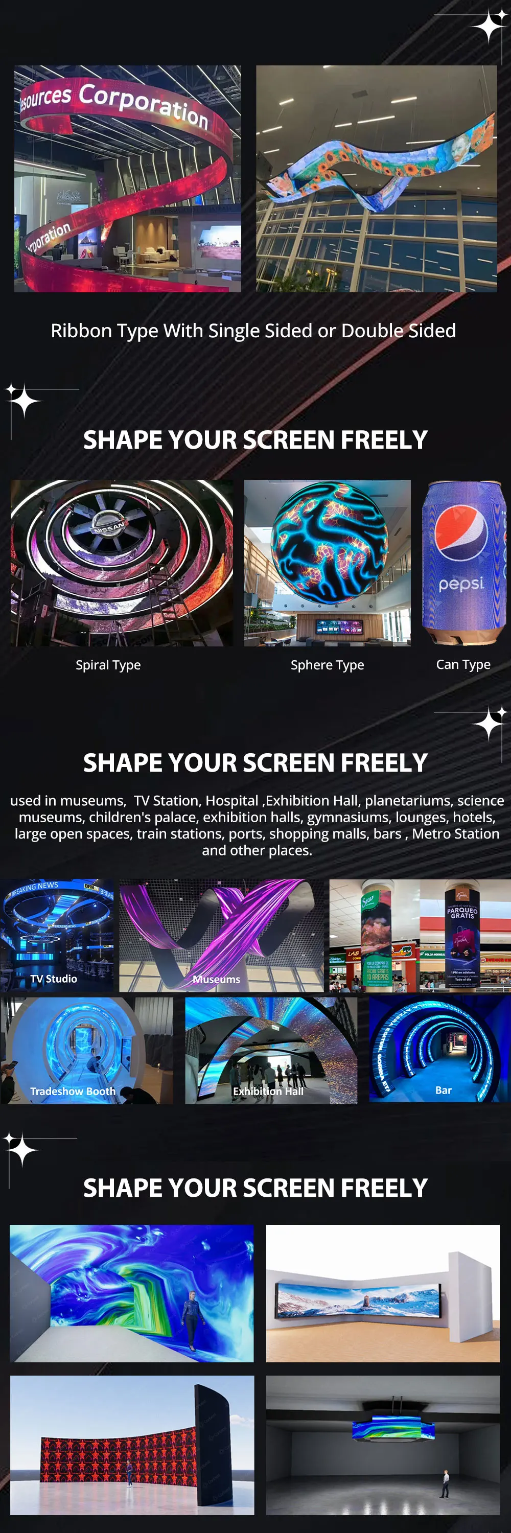 Small Cheap Digital Billboards New Style Full Color Round Shaped Soft ...