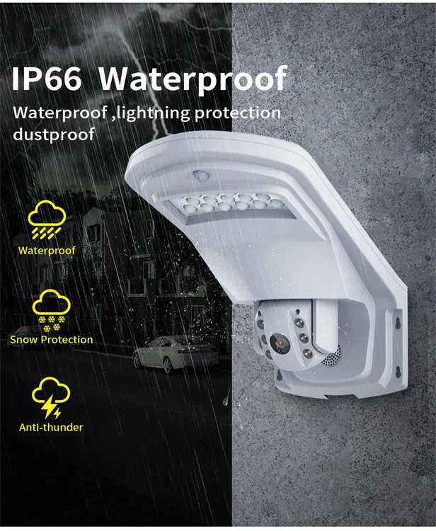 5MP 5x Zoom CCTV Solar 4G Wifi Street Lamp Ptz Camera Motion Detection ...