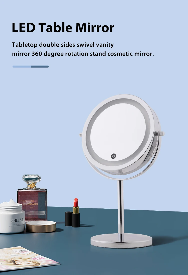 Magnification Cosmetic Beauty Mirror Promotional Led Light Desktop ...