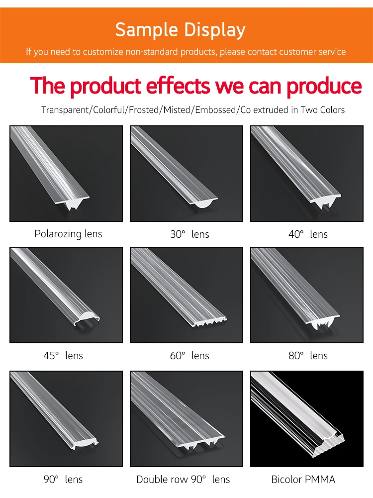 Plastic Extrusion Optical Linear Light Degree Lens PMMA