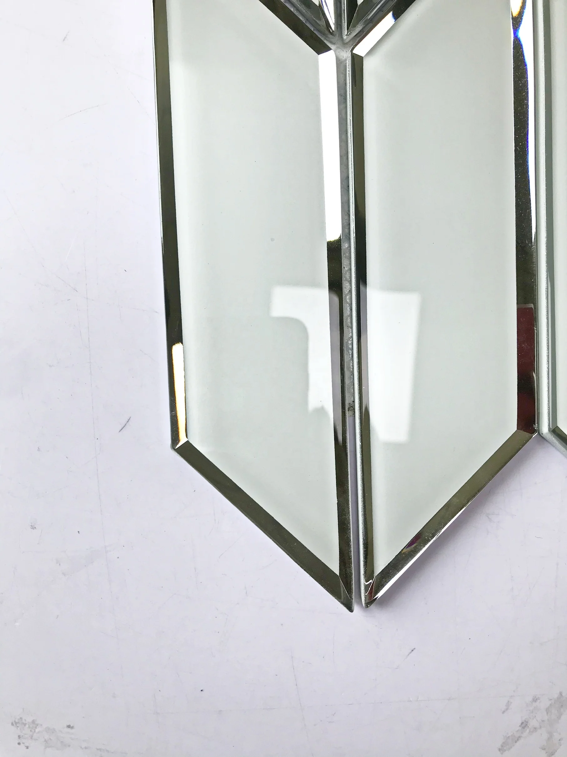 Modern Gray White Parallelogram Glass Mosaic Electroplate