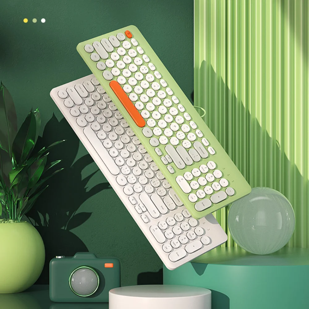 Kulee K221u Wired Vintage Round Hat Keyboard Office Laptop Desktop ...